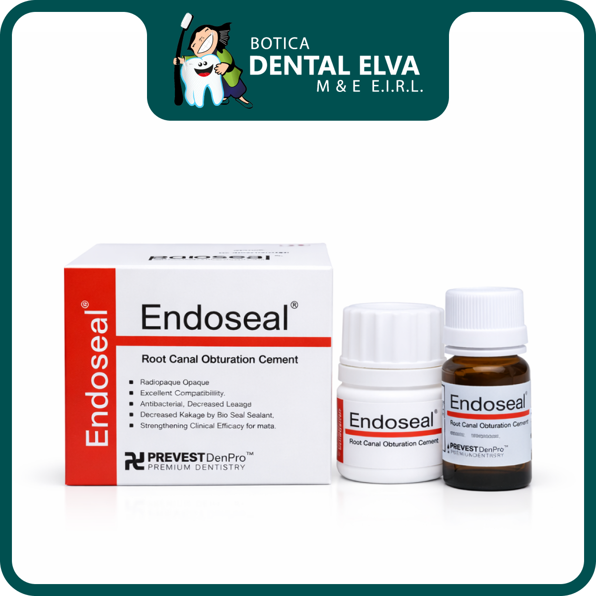 Cemento Endodóntico Endoseal Prevest - Sellador Radiopaco Para Obturación